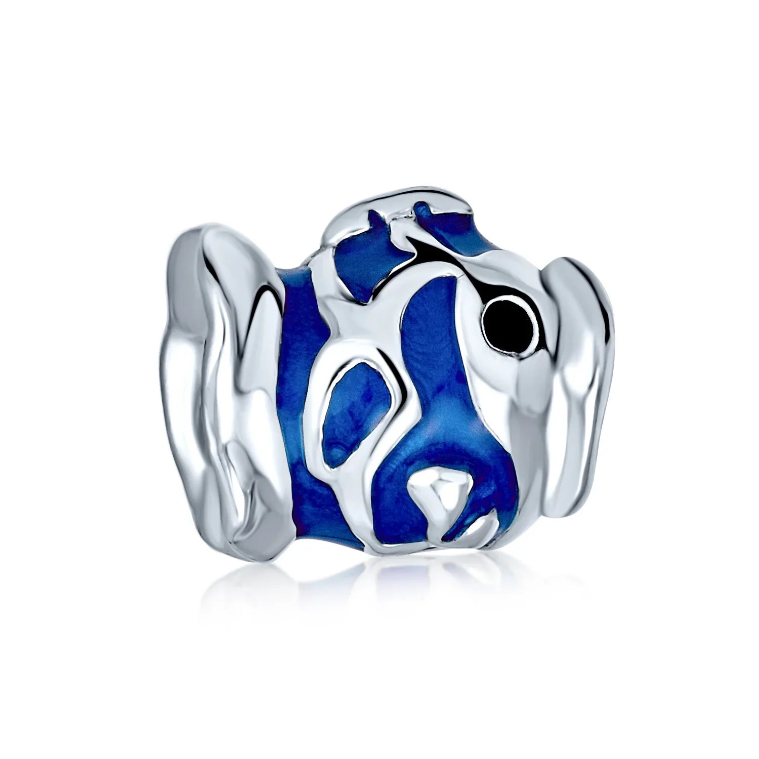 Ocean Blue Enamel Blow Fish Charm Bead Sterling Silver for European ...