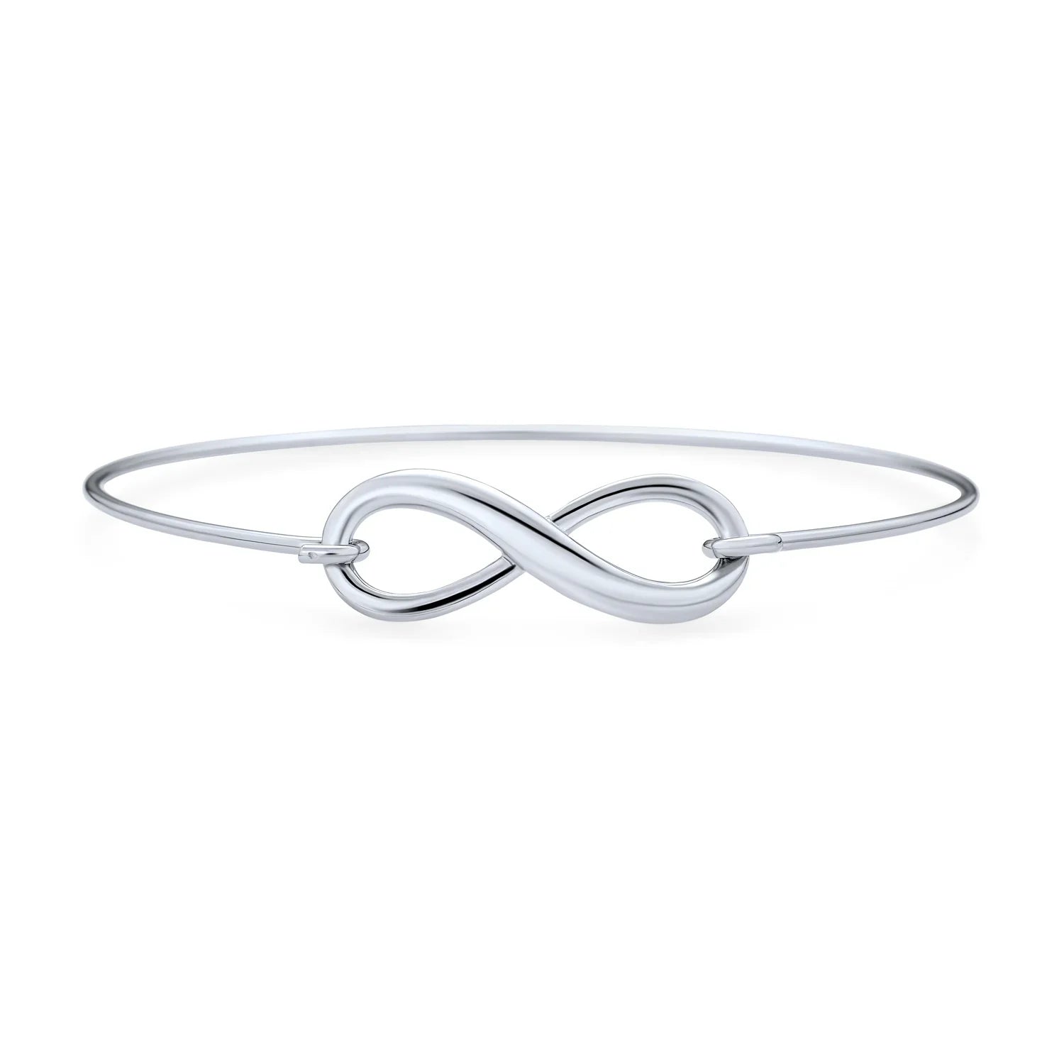 Delicate Minimalist Eternal Love Knot Infinity Bangle Bracelet in Ster ...