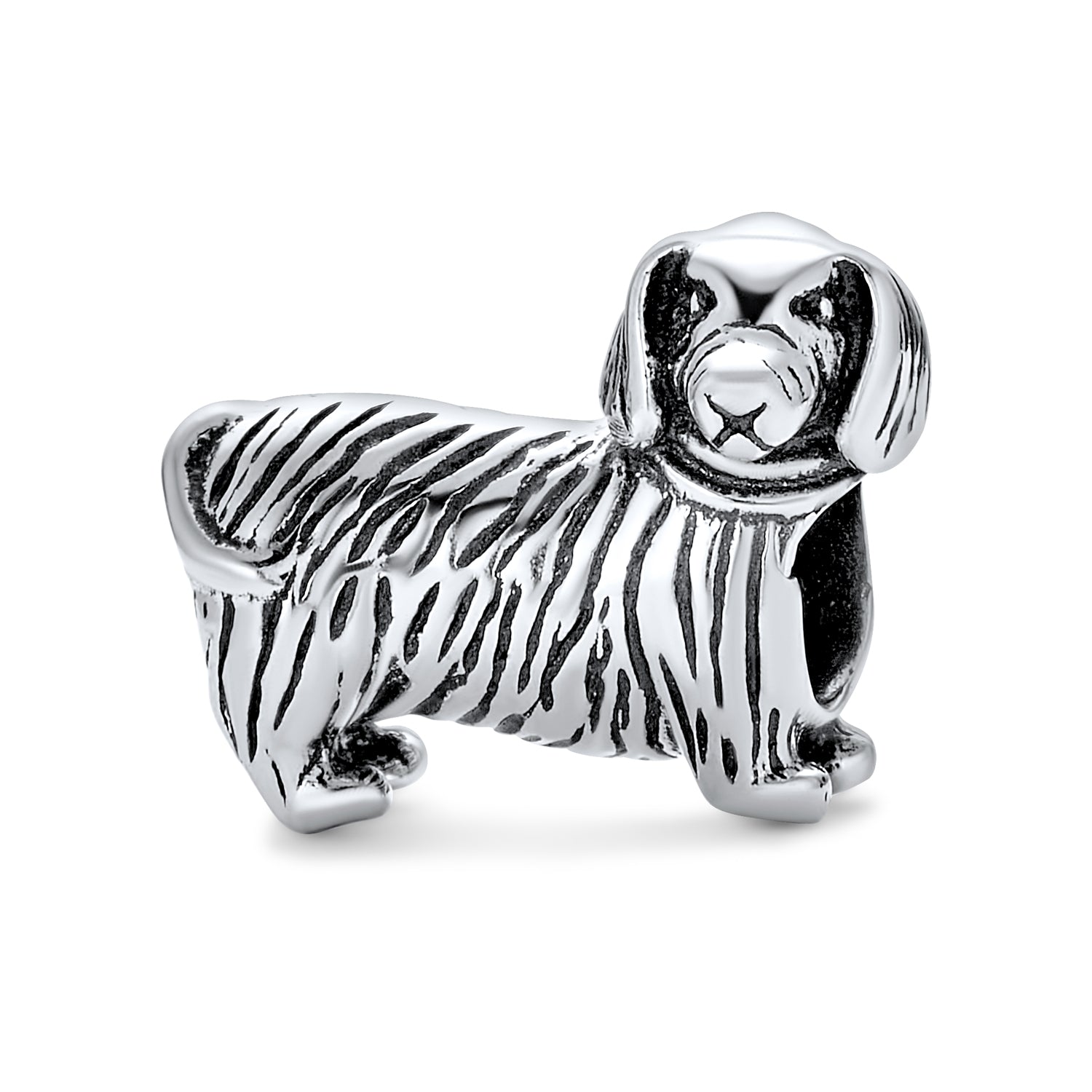 Dachshund Puppy Charm Bead in Oxidized Sterling Silver for Pet Lovers ...