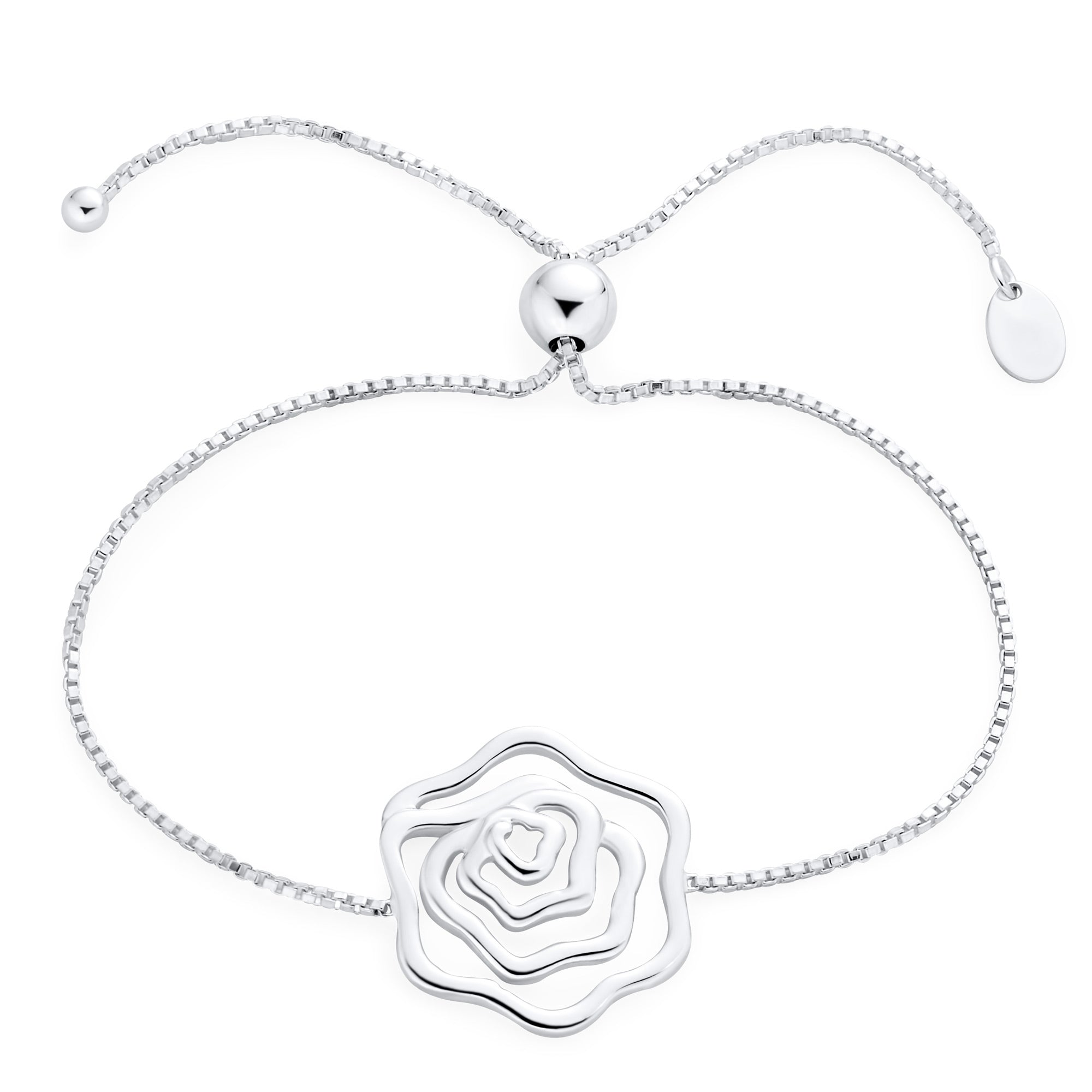 Delicate Flower Bolo Style Bracelet .925Sterling Silver – Bling Jewelry