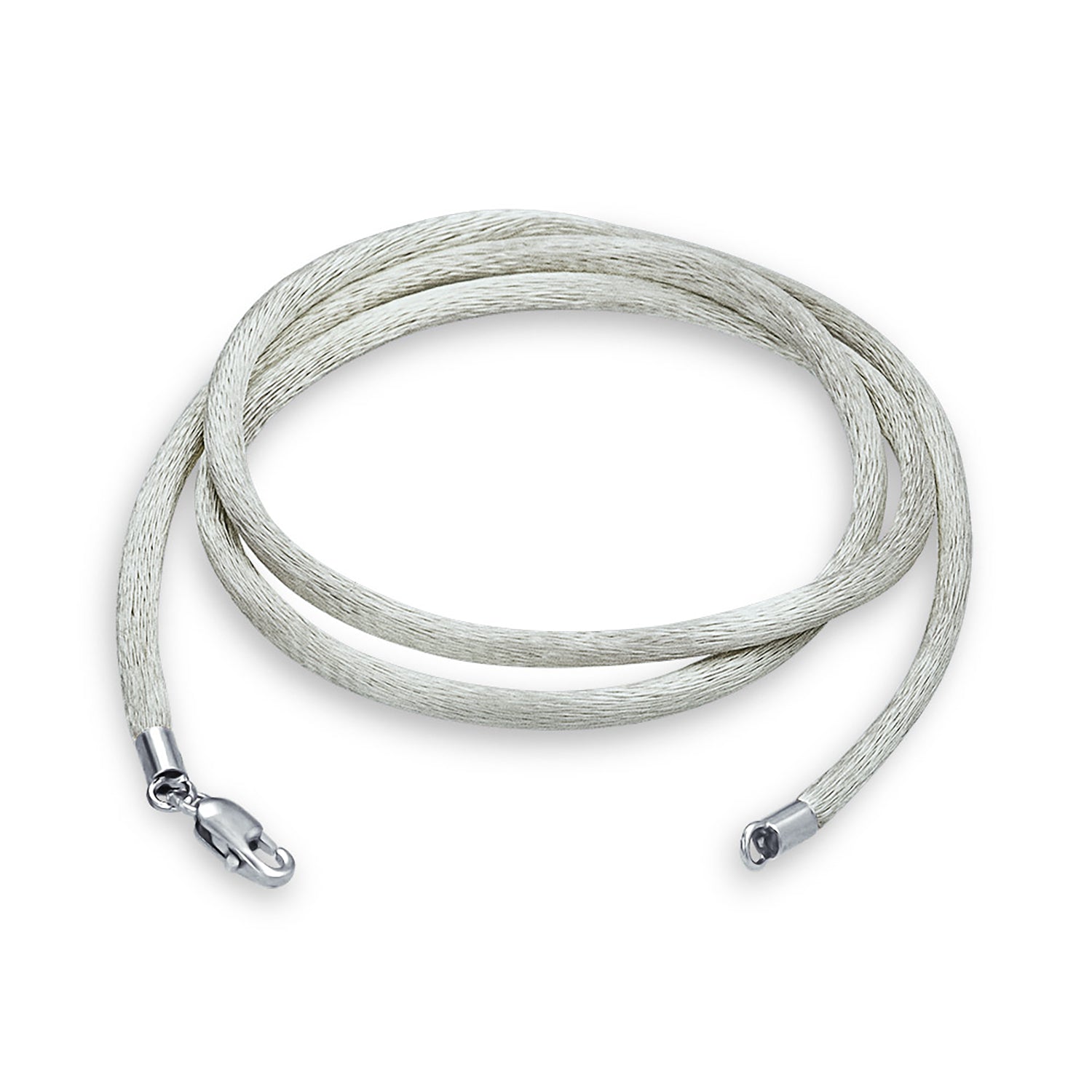 Soft Satin Silk Cord Necklace for Pendants with Sterling Silver Clasp ...