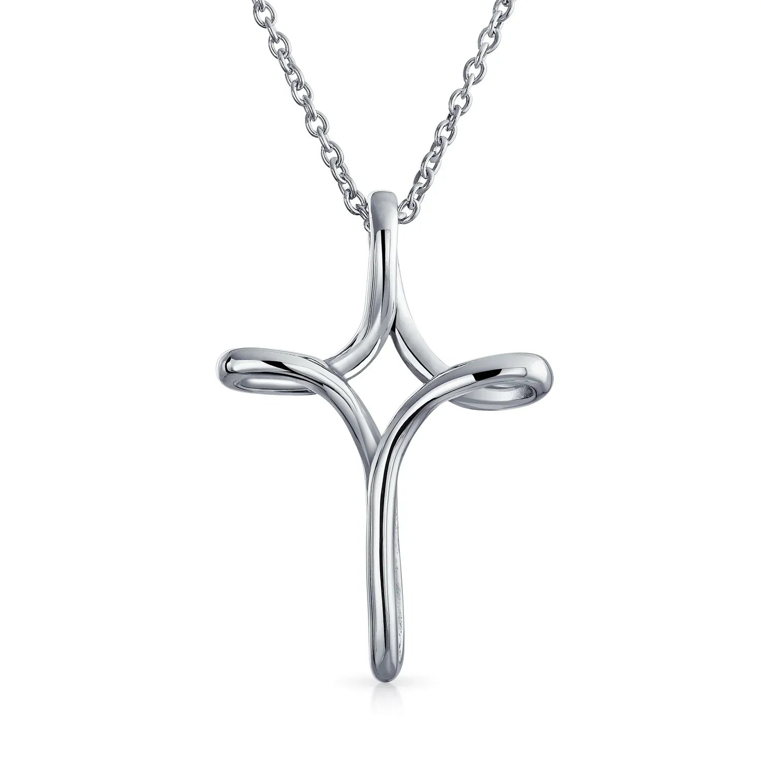 Sterling Silver Infinity Cross Pendant Necklace for Teens - Simple and ...