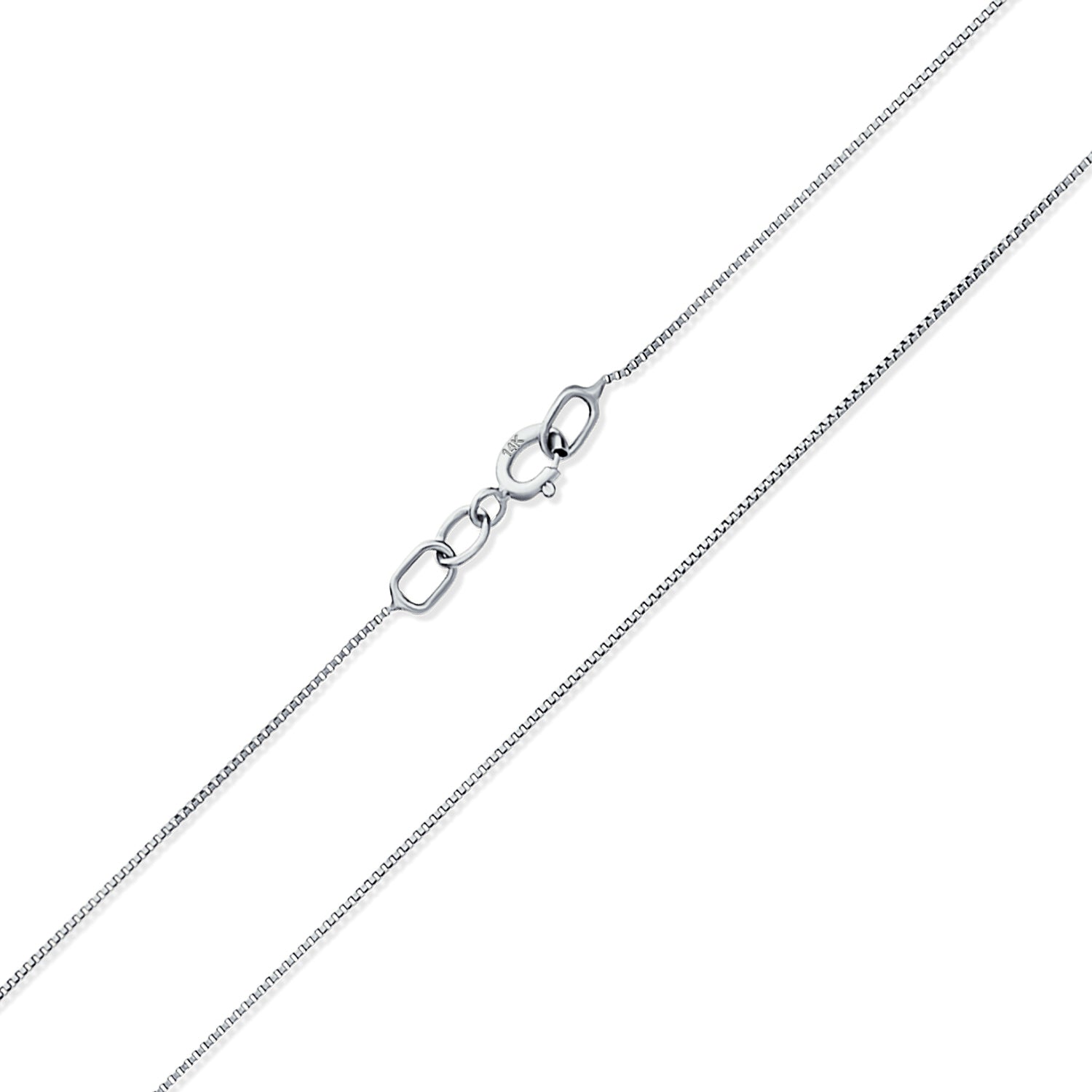 Thin Real 14K White Yellow Rose Gold Cable Box Chain Necklace 14-24 ...