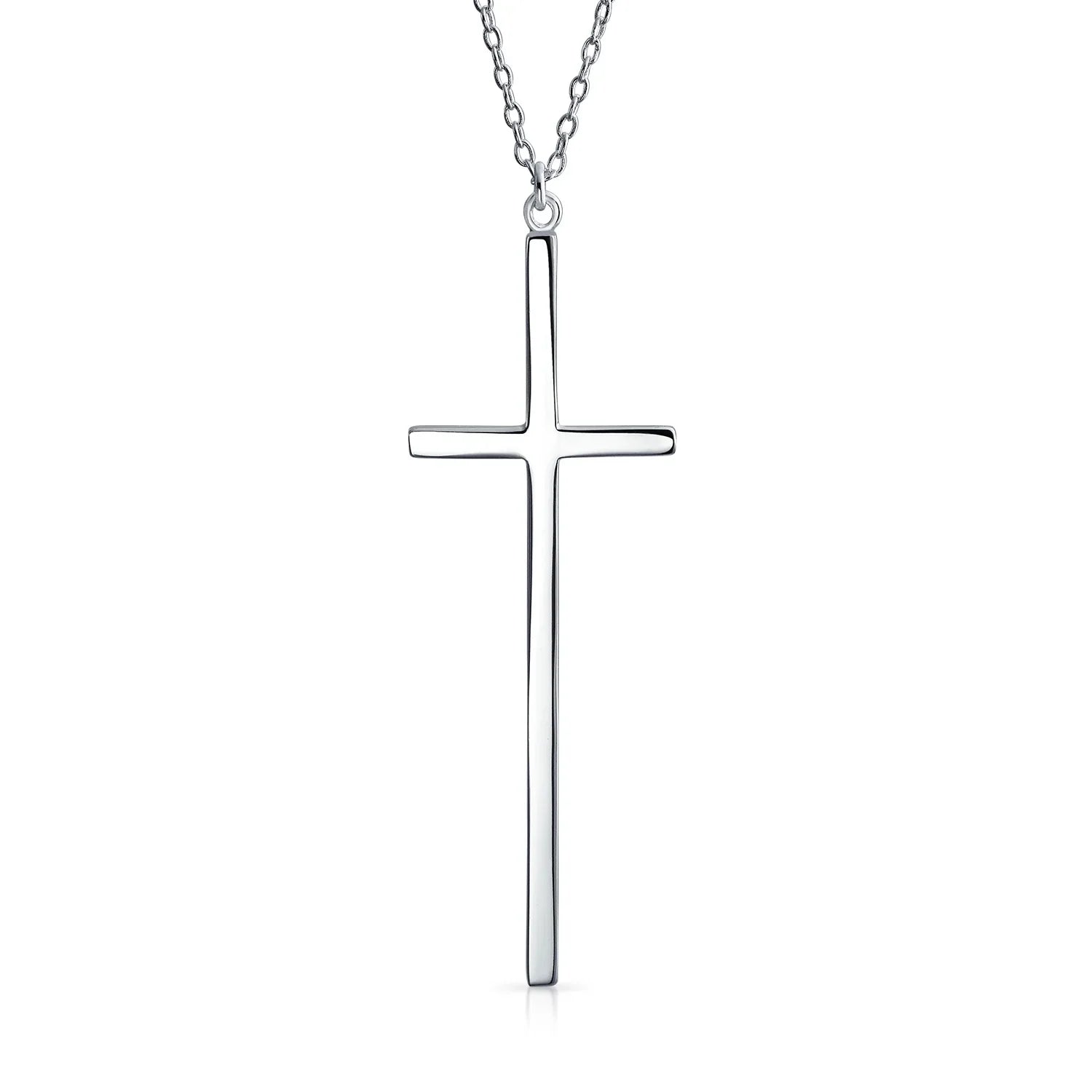 Modern Rose Gold Plated Sterling Silver Latin Cross Pendant Necklace ...