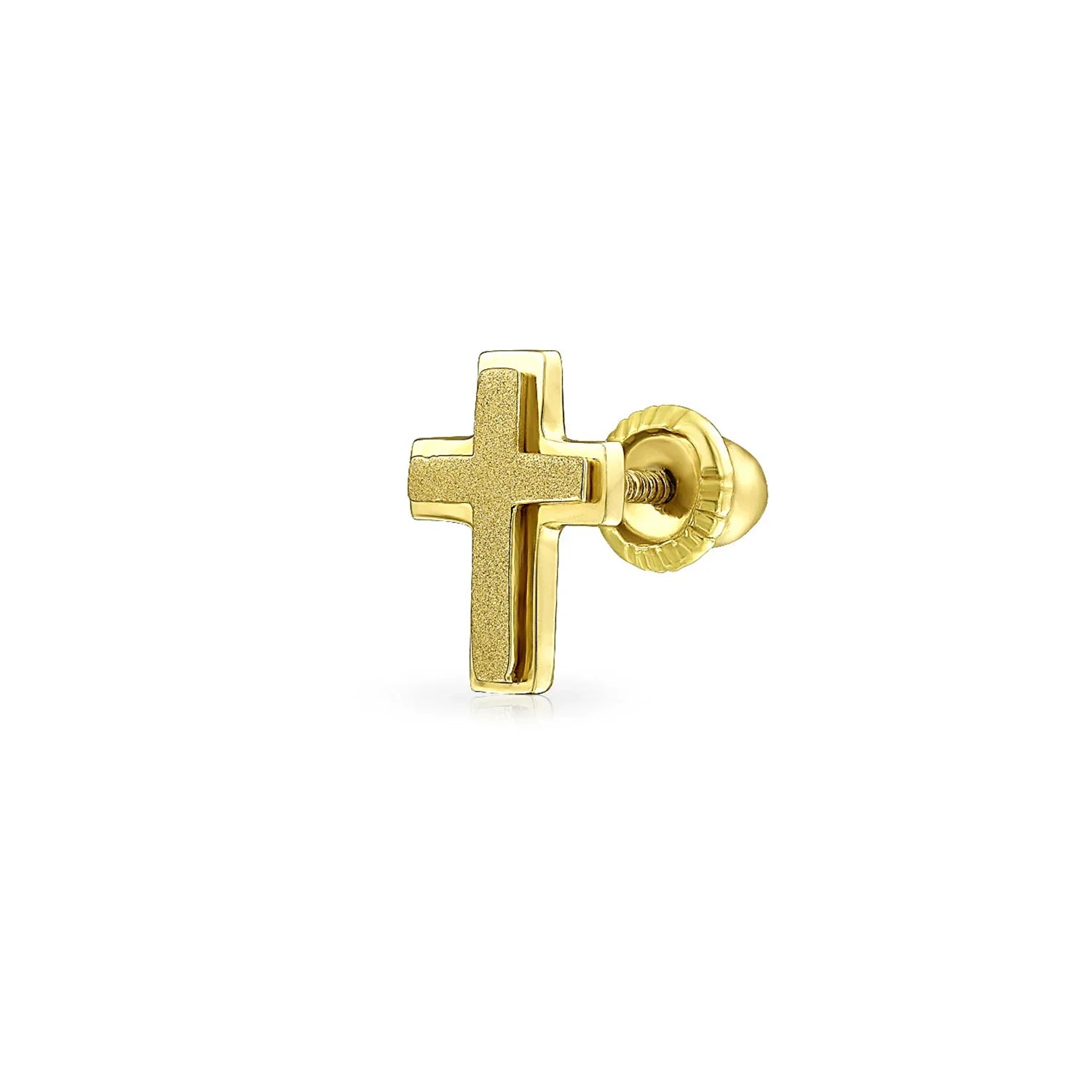 Tiny Minimalist 14K Gold Cross Cartilage Ear Stud for Helix & Daith Pi ...