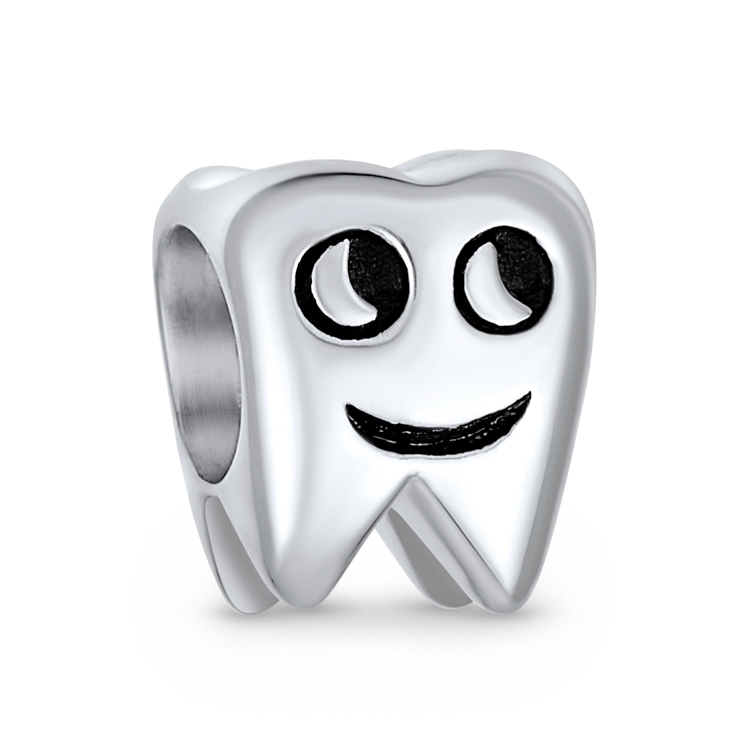 Smiling Tooth Fairy Charm Bead in Oxidized Sterling Silver for European ...