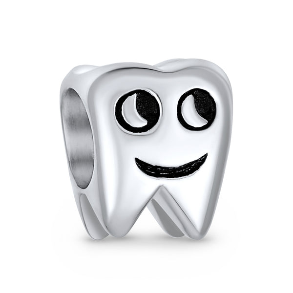 Oxidized .925 Sterling Silver Tooth Fairy Dentist Charm Bead European ...