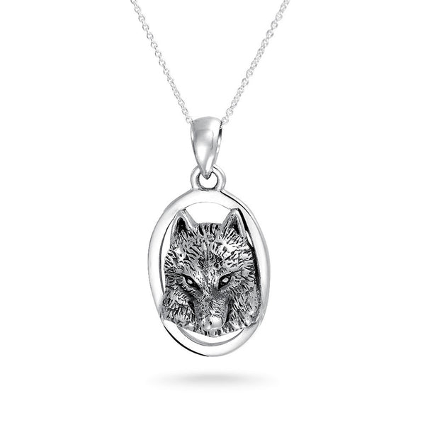 Unisex Oval Werewolf Pendant Necklace Sterling Silver Amulet for Teens ...